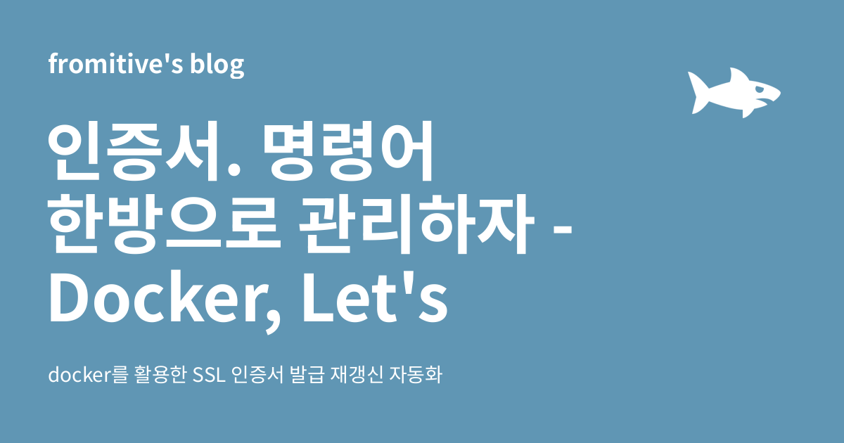 인증서. 명령어 한방으로 관리하자 - Docker, Let's Encrypt - fromitive's blog